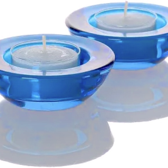 Crate&Barrel | Accents | Set Of 6 Crate Barrel Blue Tea Light Holders ...